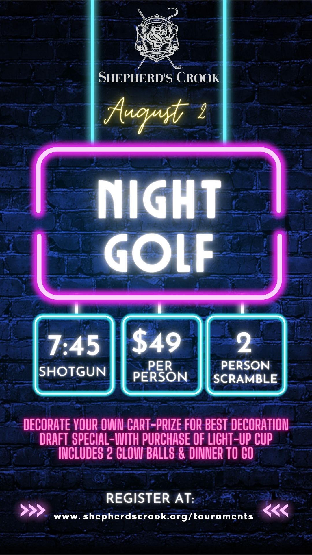 Night Golf Event - Shepherds Crook Golf Course